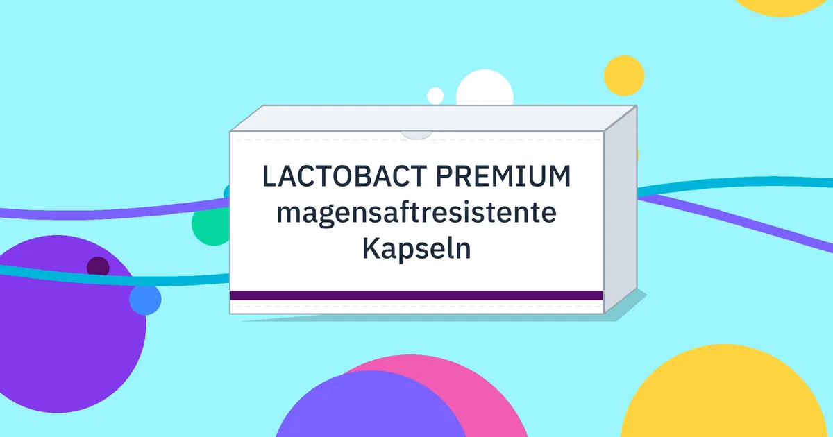 Symbolbild: Packung mit der Aufschrift LACTOBACT PREMIUM magensaftresistente Kapseln (PZN 18487416) – Verfügbarkeit und Bezug in Apotheken in Frankfurt am Main
