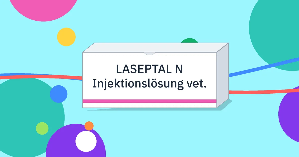 Symbolbild: Packung mit der Aufschrift LASEPTAL N Injektionslösung vet. (PZN 01066490) – Verfügbarkeit und Bezug in Apotheken in Frankfurt am Main