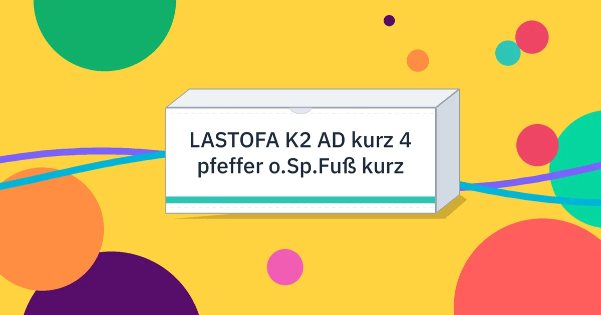 Symbolbild: Packung mit der Aufschrift LASTOFA K2 AD kurz 4 pfeffer o.Sp.Fuß kurz (PZN 13800831) – Verfügbarkeit und Bezug in Apotheken in Frankfurt am Main
