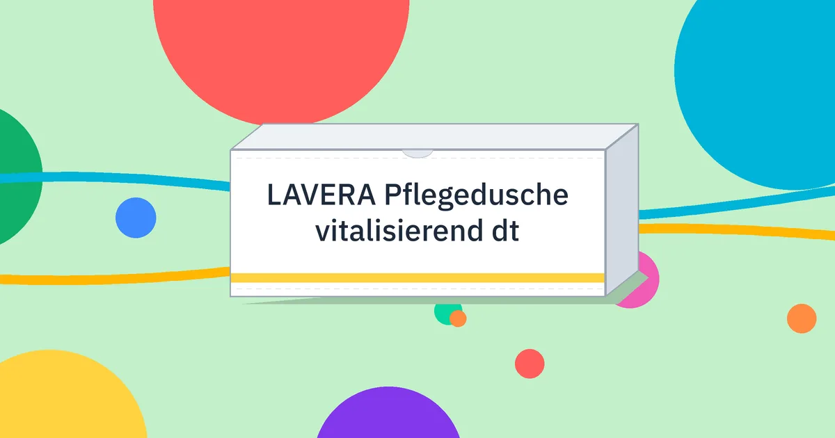 Symbolbild: Packung mit der Aufschrift LAVERA Pflegedusche vitalisierend dt (PZN 17502852) – Verfügbarkeit und Bezug in Apotheken in Frankfurt am Main