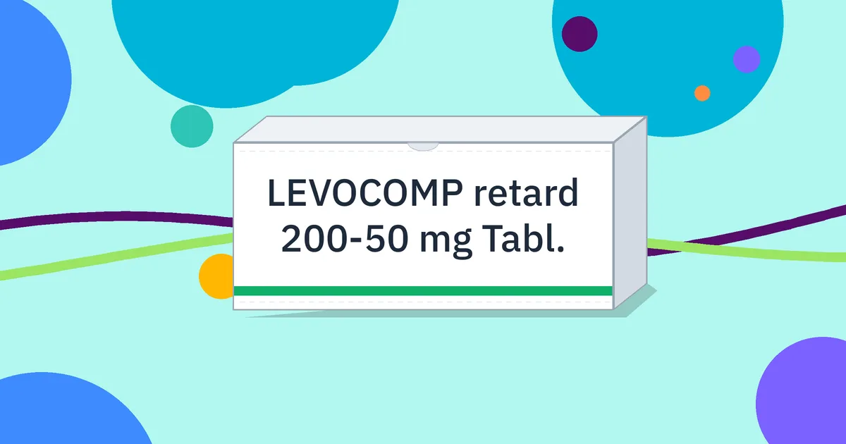 Symbolbild: Packung mit der Aufschrift LEVOCOMP retard 200-50 mg Tabl. (PZN 03773748) – Verfügbarkeit und Bezug in Apotheken in Frankfurt am Main