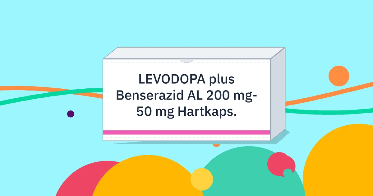 Symbolbild: Packung mit der Aufschrift LEVODOPA plus Benserazid AL 200 mg-50 mg Hartkaps. (PZN 12565807) – Verfügbarkeit und Bezug in Apotheken in Frankfurt am Main