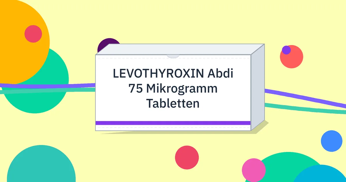 Symbolbild: Packung mit der Aufschrift LEVOTHYROXIN Abdi 75 Mikrogramm Tabletten (PZN 17888521) – Verfügbarkeit und Bezug in Apotheken in Frankfurt am Main