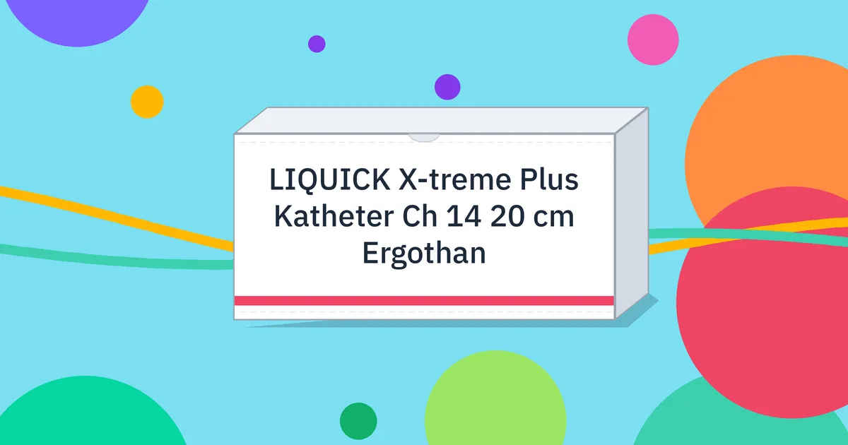 Symbolbild: Packung mit der Aufschrift LIQUICK X-treme Plus Katheter Ch 14 20 cm Ergothan (PZN 15568893) – Verfügbarkeit und Bezug in Apotheken in Frankfurt am Main