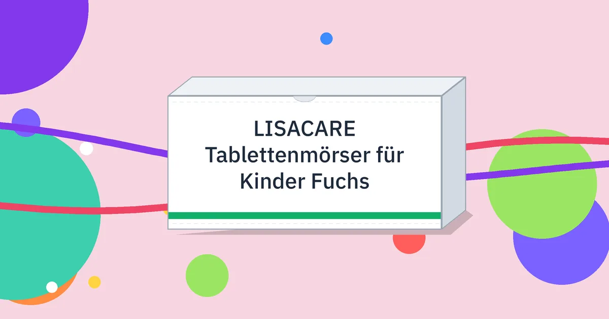 Symbolbild: Packung mit der Aufschrift LISACARE Tablettenmörser für Kinder Fuchs (PZN 19821998) – Verfügbarkeit und Bezug in Apotheken in Frankfurt am Main