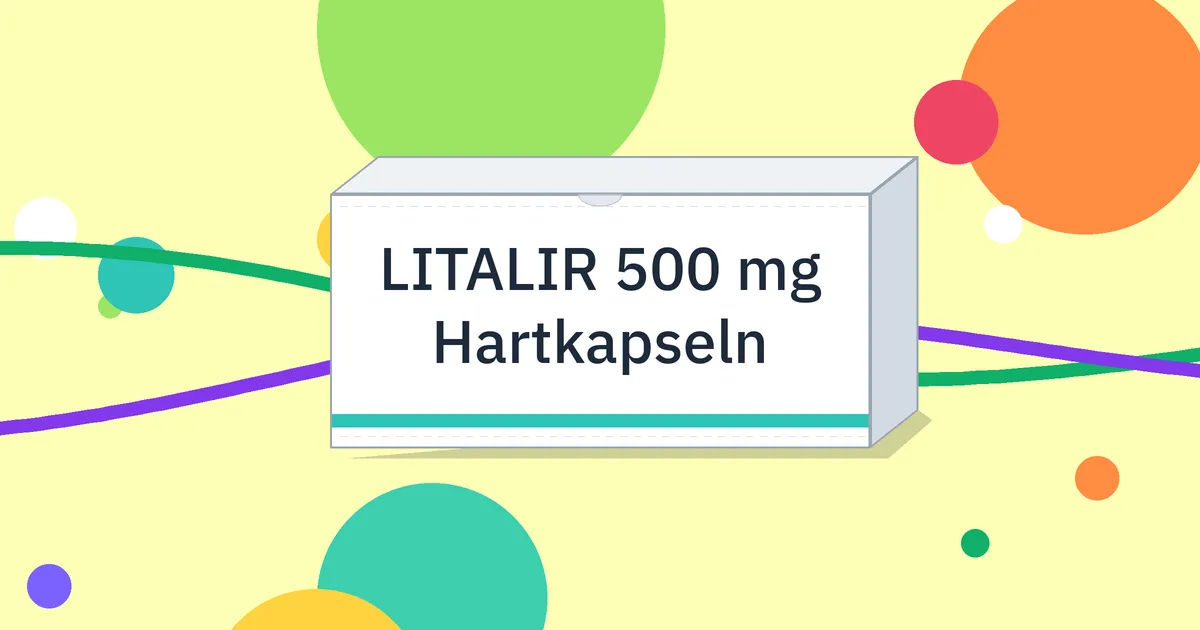 Symbolbild: Packung mit der Aufschrift LITALIR 500 mg Hartkapseln (PZN 11653113) – Verfügbarkeit und Bezug in Apotheken in Frankfurt am Main