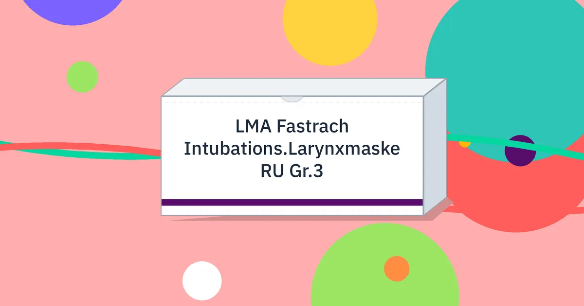 Symbolbild: Packung mit der Aufschrift LMA Fastrach Intubations.Larynxmaske RU Gr.3 (PZN 10849009) – Verfügbarkeit und Bezug in Apotheken in Frankfurt am Main