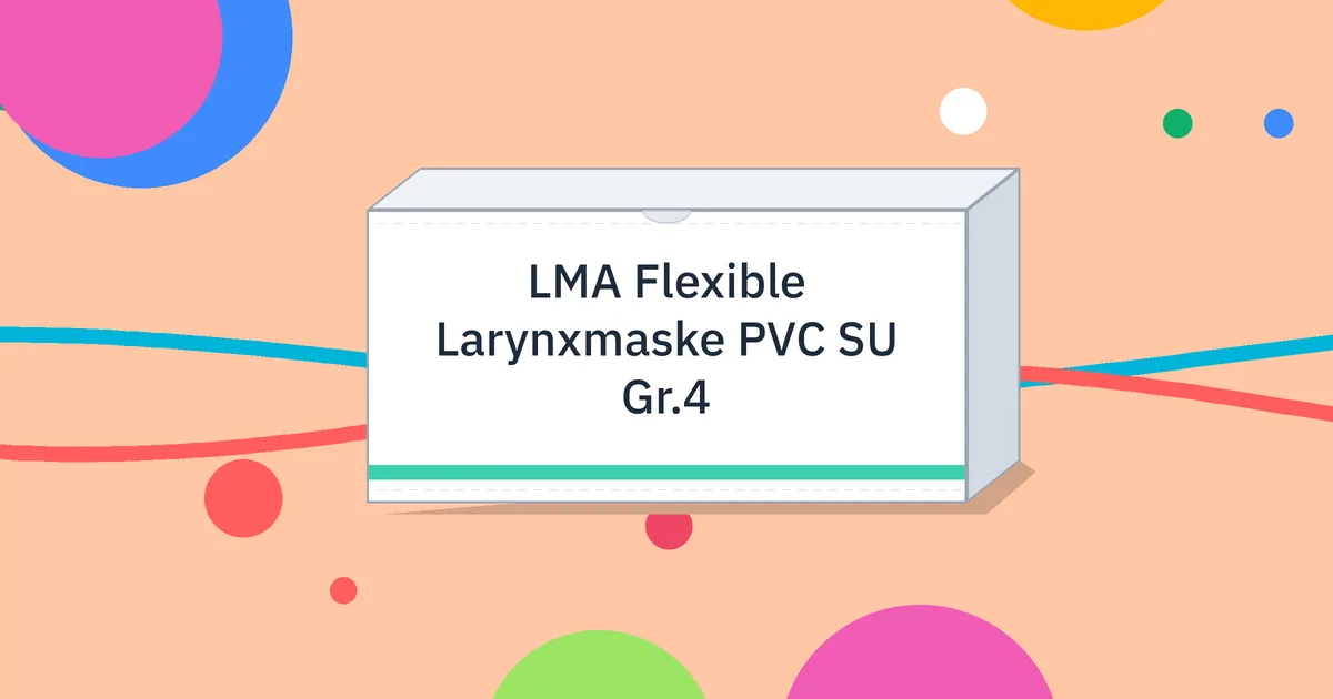 Symbolbild: Packung mit der Aufschrift LMA Flexible Larynxmaske PVC SU Gr.4 (PZN 10848984) – Verfügbarkeit und Bezug in Apotheken in Frankfurt am Main