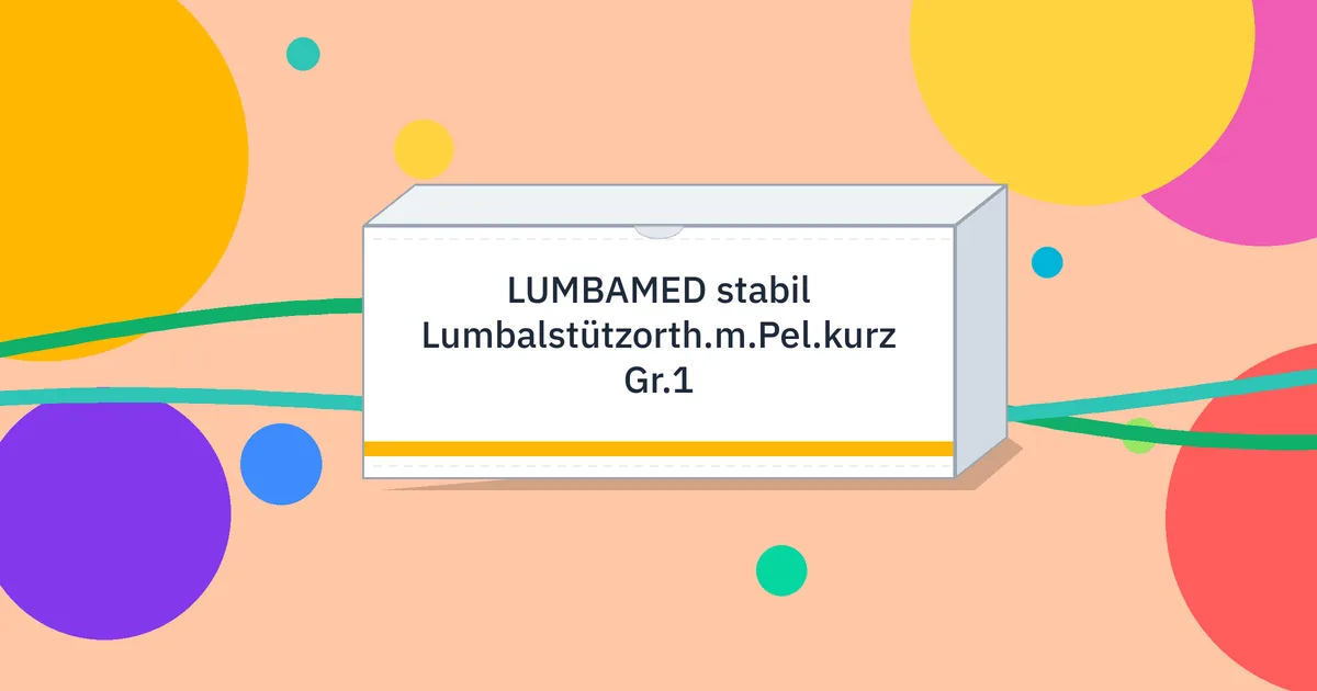 Symbolbild: Packung mit der Aufschrift LUMBAMED stabil Lumbalstützorth.m.Pel.kurz Gr.1 (PZN 15313816) – Verfügbarkeit und Bezug in Apotheken in Frankfurt am Main