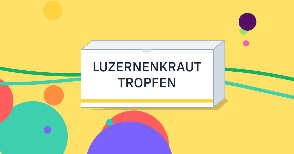 Symbolbild: Packung mit der Aufschrift LUZERNENKRAUT TROPFEN (PZN 14283711) – Verfügbarkeit und Bezug in Apotheken in Frankfurt am Main