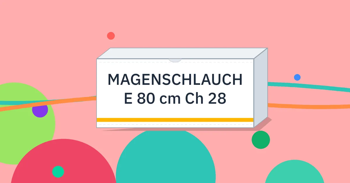 Symbolbild: Packung mit der Aufschrift MAGENSCHLAUCH E 80 cm Ch 28 (PZN 02442222) – Verfügbarkeit und Bezug in Apotheken in Frankfurt am Main