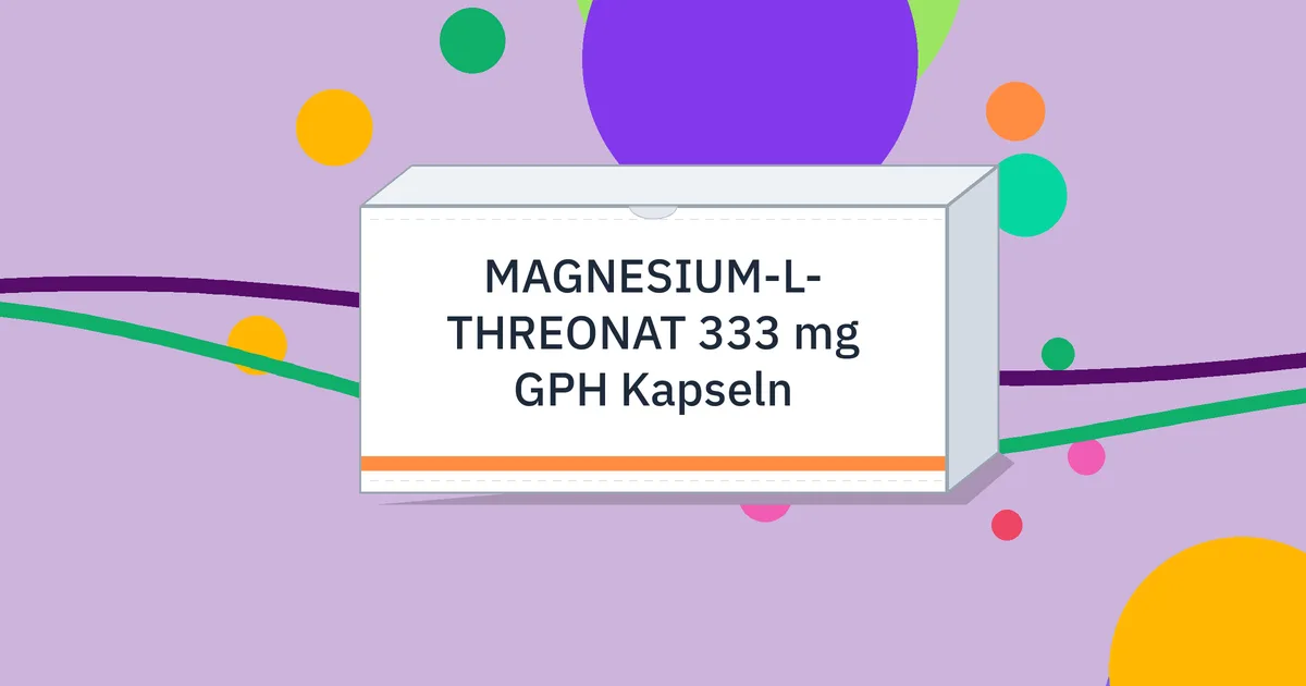 Symbolbild: Packung mit der Aufschrift MAGNESIUM-L-THREONAT 333 mg GPH Kapseln (PZN 19954535) – Verfügbarkeit und Bezug in Apotheken in Frankfurt am Main