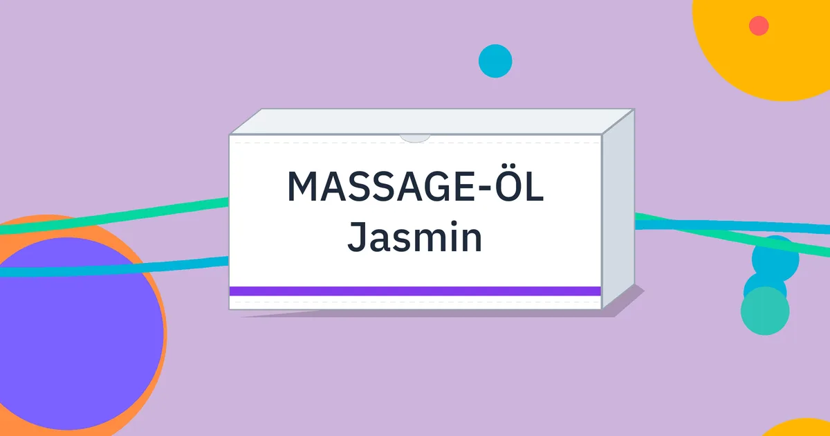 Symbolbild: Packung mit der Aufschrift MASSAGE-ÖL Jasmin (PZN 03726482) – Verfügbarkeit und Bezug in Apotheken in Frankfurt am Main