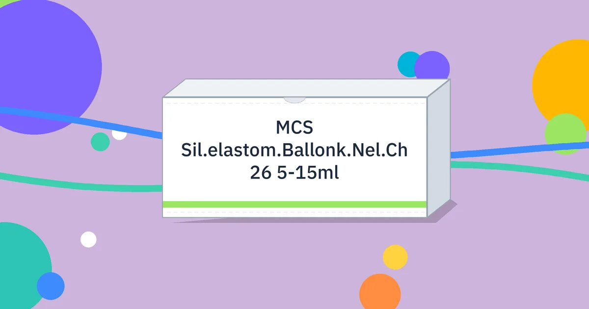 Symbolbild: Packung mit der Aufschrift MCS Sil.elastom.Ballonk.Nel.Ch 26 5-15ml (PZN 04802305) – Verfügbarkeit und Bezug in Apotheken in Frankfurt am Main