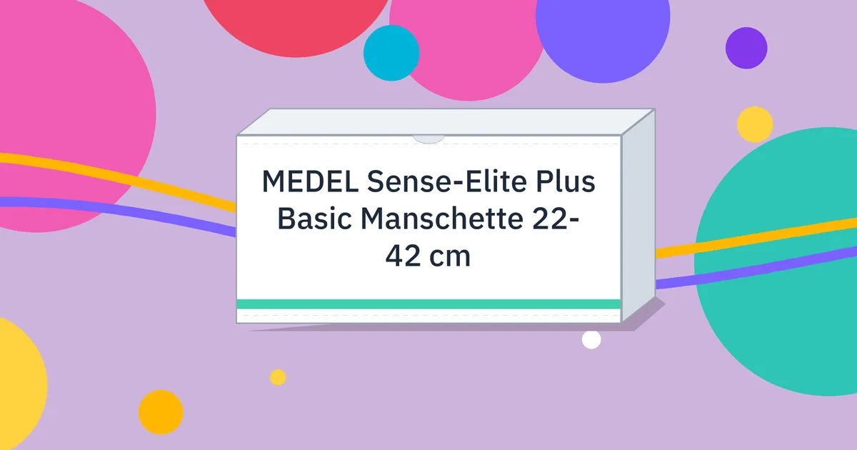 Symbolbild: Packung mit der Aufschrift MEDEL Sense-Elite Plus Basic Manschette 22-42 cm (PZN 19211834) – Verfügbarkeit und Bezug in Apotheken in Frankfurt am Main