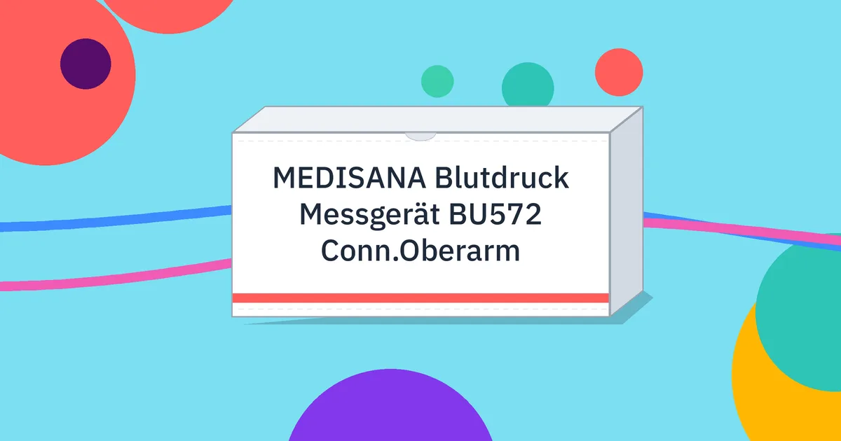 Symbolbild: Packung mit der Aufschrift MEDISANA Blutdruck Messgerät BU572 Conn.Oberarm (PZN 20837734) – Verfügbarkeit und Bezug in Apotheken in Frankfurt am Main