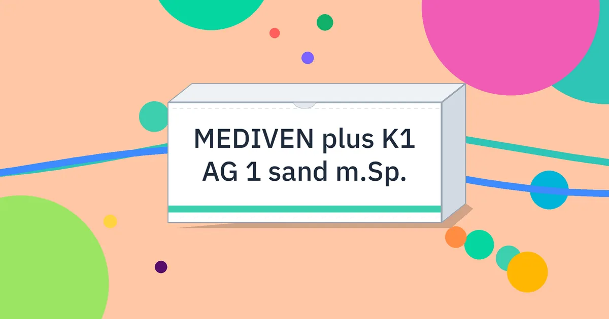 Symbolbild: Packung mit der Aufschrift MEDIVEN plus K1 AG 1 sand m.Sp. (PZN 18937902) – Verfügbarkeit und Bezug in Apotheken in Frankfurt am Main