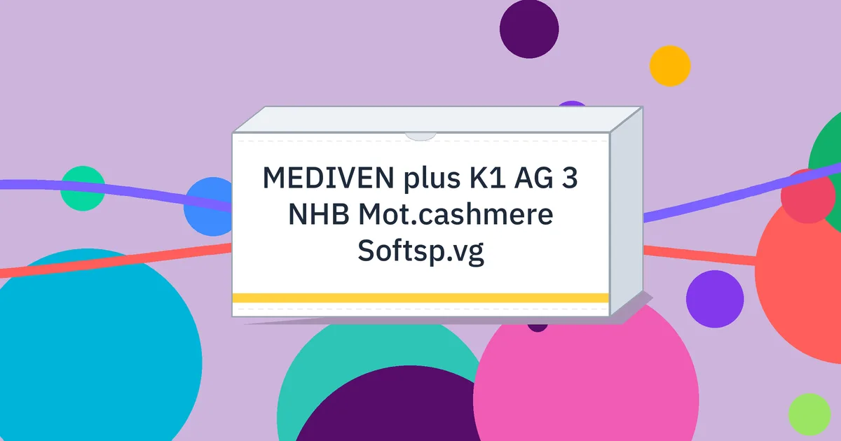 Symbolbild: Packung mit der Aufschrift MEDIVEN plus K1 AG 3 NHB Mot.cashmere Softsp.vg (PZN 15915372) – Verfügbarkeit und Bezug in Apotheken in Frankfurt am Main