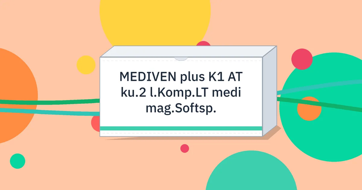 Symbolbild: Packung mit der Aufschrift MEDIVEN plus K1 AT ku.2 l.Komp.LT medi mag.Softsp. (PZN 15029558) – Verfügbarkeit und Bezug in Apotheken in Frankfurt am Main