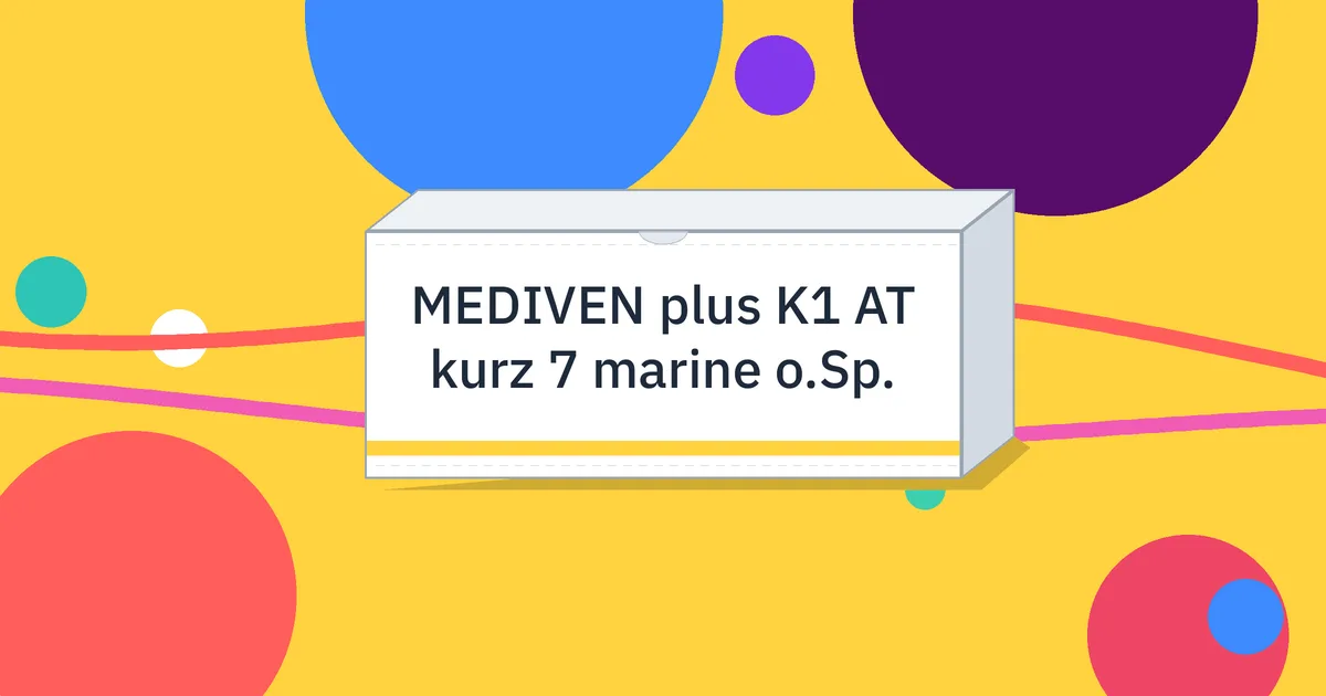 Symbolbild: Packung mit der Aufschrift MEDIVEN plus K1 AT kurz 7 marine o.Sp. (PZN 15025939) – Verfügbarkeit und Bezug in Apotheken in Frankfurt am Main