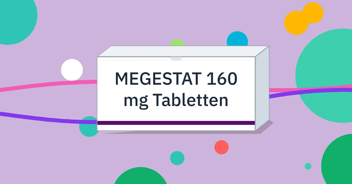 Symbolbild: Packung mit der Aufschrift MEGESTAT 160 mg Tabletten (PZN 19179326) – Verfügbarkeit und Bezug in Apotheken in Frankfurt am Main