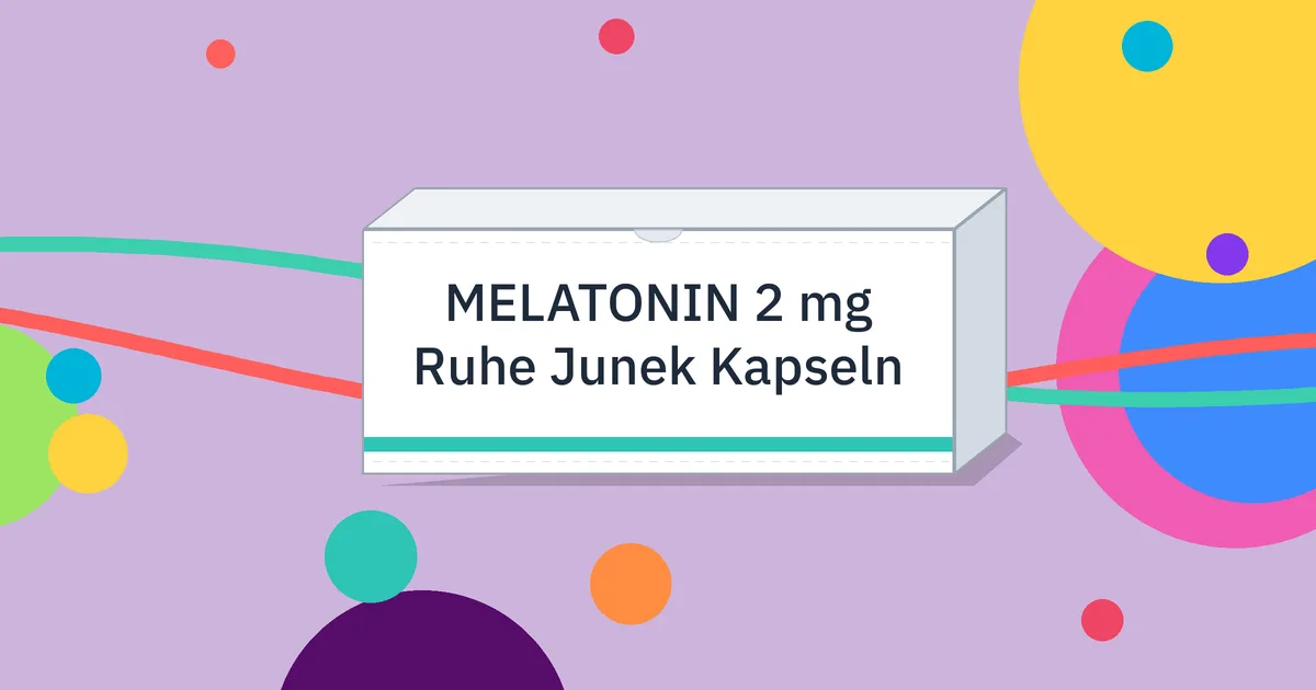 Symbolbild: Packung mit der Aufschrift MELATONIN 2 mg Ruhe Junek Kapseln (PZN 17900392) – Verfügbarkeit und Bezug in Apotheken in Frankfurt am Main