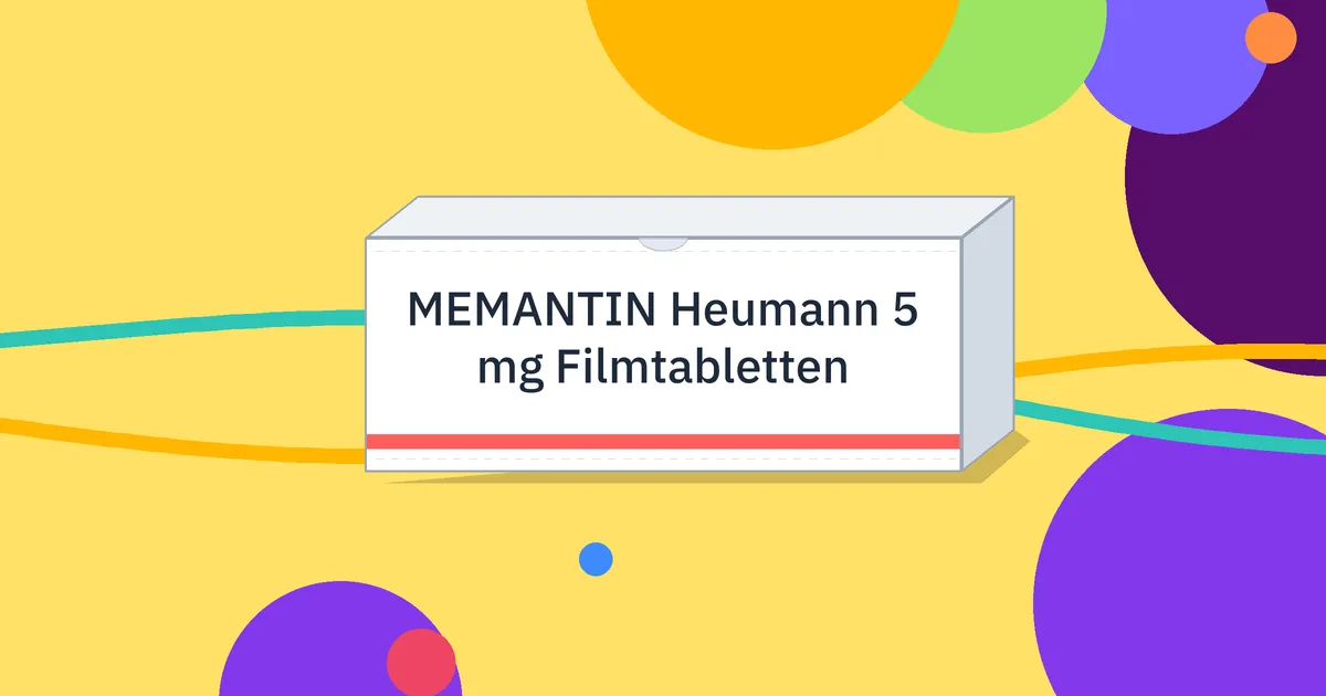 Symbolbild: Packung mit der Aufschrift MEMANTIN Heumann 5 mg Filmtabletten (PZN 11693408) – Verfügbarkeit und Bezug in Apotheken in Frankfurt am Main