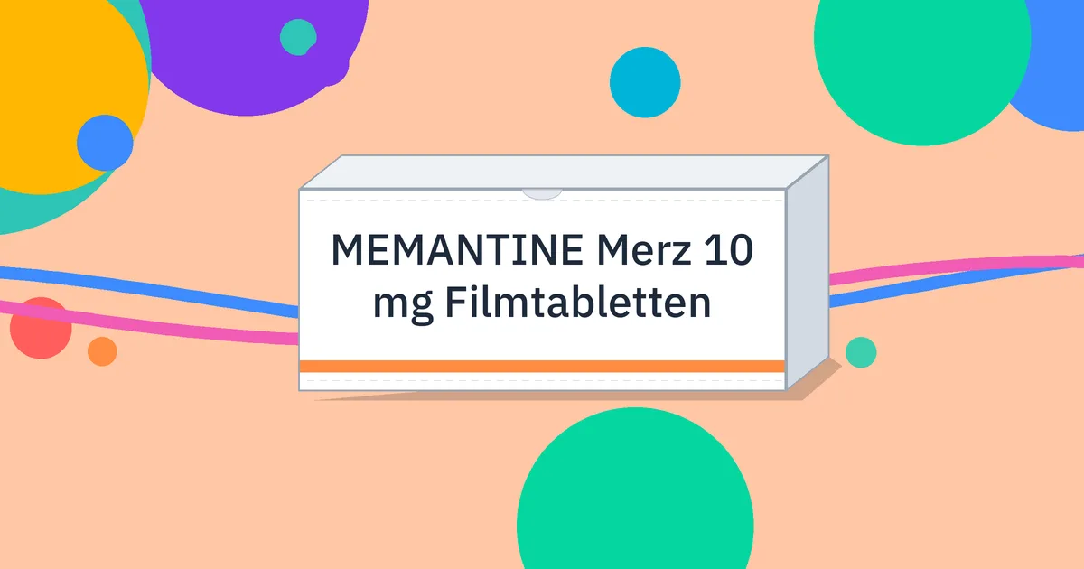 Symbolbild: Packung mit der Aufschrift MEMANTINE Merz 10 mg Filmtabletten (PZN 00143053) – Verfügbarkeit und Bezug in Apotheken in Frankfurt am Main