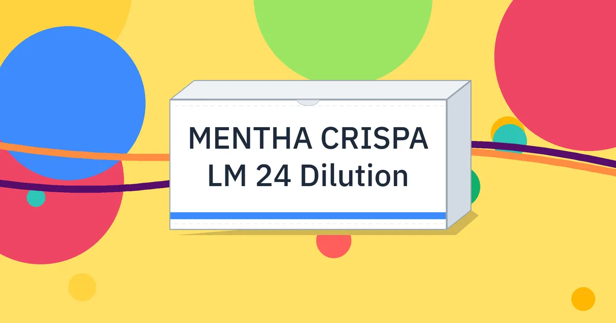 Symbolbild: Packung mit der Aufschrift MENTHA CRISPA LM 24 Dilution (PZN 13603906) – Verfügbarkeit und Bezug in Apotheken in Frankfurt am Main