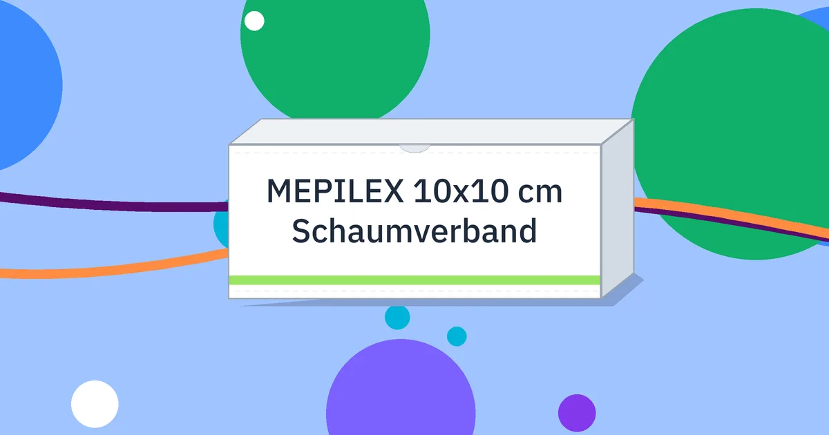 Symbolbild: Packung mit der Aufschrift MEPILEX 10x10 cm Schaumverband (PZN 19788812) – Verfügbarkeit und Bezug in Apotheken in Frankfurt am Main