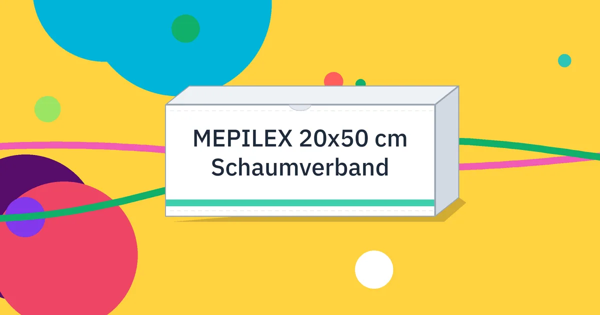 Symbolbild: Packung mit der Aufschrift MEPILEX 20x50 cm Schaumverband (PZN 19078447) – Verfügbarkeit und Bezug in Apotheken in Frankfurt am Main