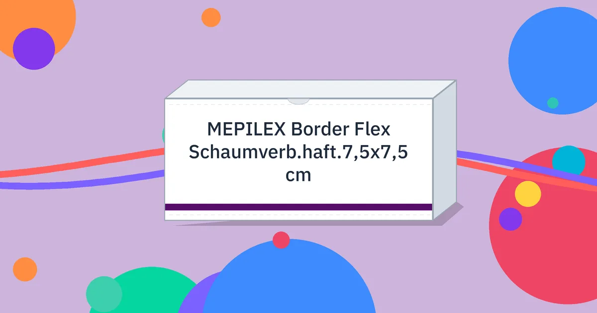 Symbolbild: Packung mit der Aufschrift MEPILEX Border Flex Schaumverb.haft.7,5x7,5 cm (PZN 14062097) – Verfügbarkeit und Bezug in Apotheken in Frankfurt am Main