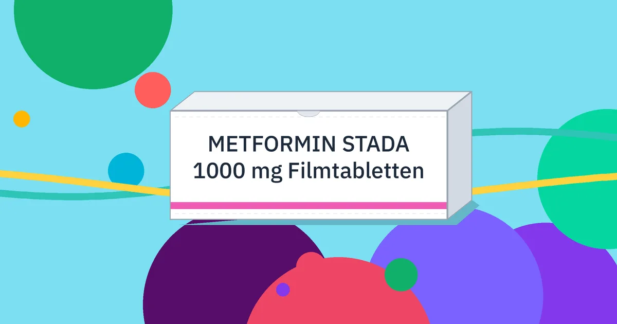Symbolbild: Packung mit der Aufschrift METFORMIN STADA 1000 mg Filmtabletten (PZN 02781757) – Verfügbarkeit und Bezug in Apotheken in Frankfurt am Main