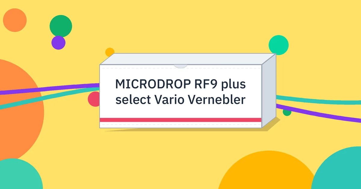 Symbolbild: Packung mit der Aufschrift MICRODROP RF9 plus select Vario Vernebler (PZN 18227276) – Verfügbarkeit und Bezug in Apotheken in Frankfurt am Main