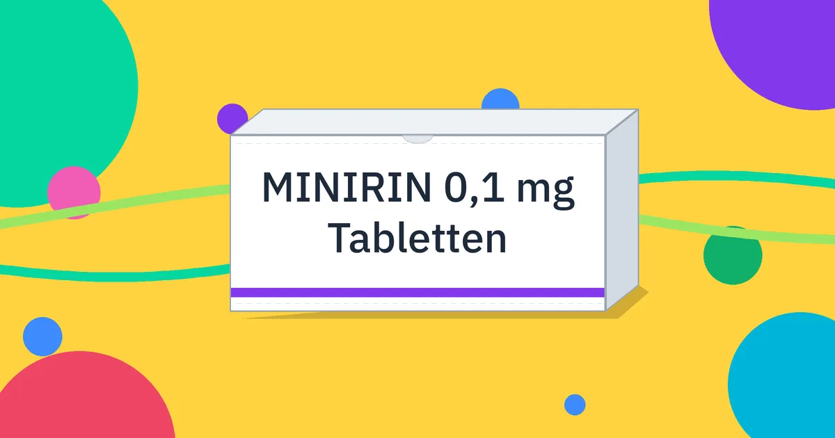 Symbolbild: Packung mit der Aufschrift MINIRIN 0,1 mg Tabletten (PZN 00248390) – Verfügbarkeit und Bezug in Apotheken in Frankfurt am Main
