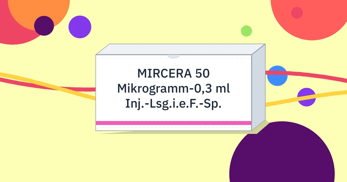 Symbolbild: Packung mit der Aufschrift MIRCERA 50 Mikrogramm-0,3 ml Inj.-Lsg.i.e.F.-Sp. (PZN 10552338) – Verfügbarkeit und Bezug in Apotheken in Frankfurt am Main