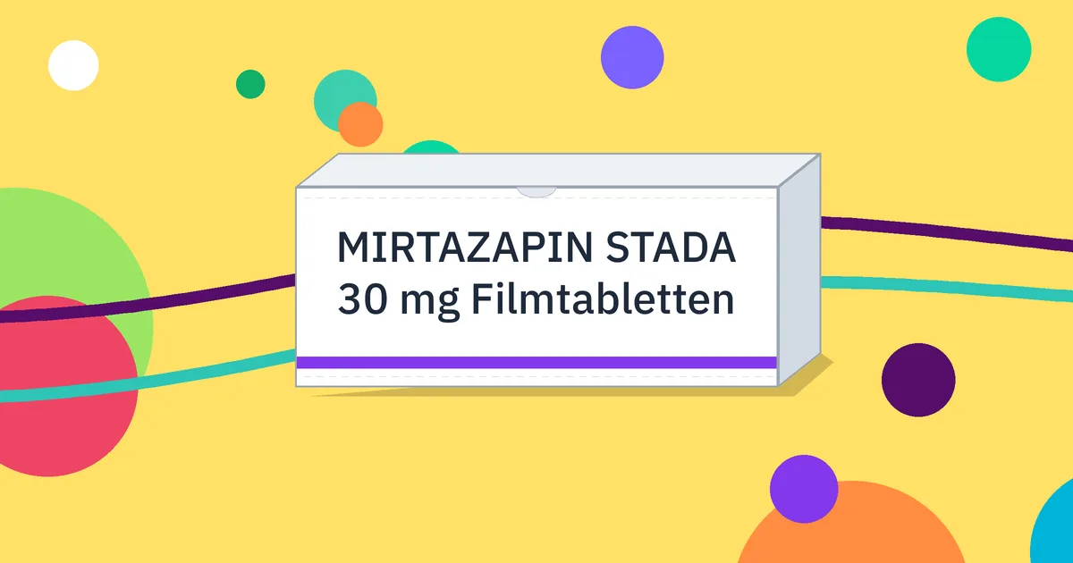 Symbolbild: Packung mit der Aufschrift MIRTAZAPIN STADA 30 mg Filmtabletten (PZN 02268965) – Verfügbarkeit und Bezug in Apotheken in Frankfurt am Main