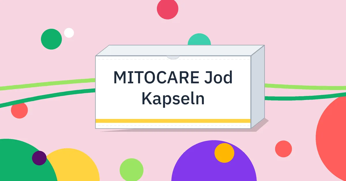 Symbolbild: Packung mit der Aufschrift MITOCARE Jod Kapseln (PZN 19788491) – Verfügbarkeit und Bezug in Apotheken in Frankfurt am Main