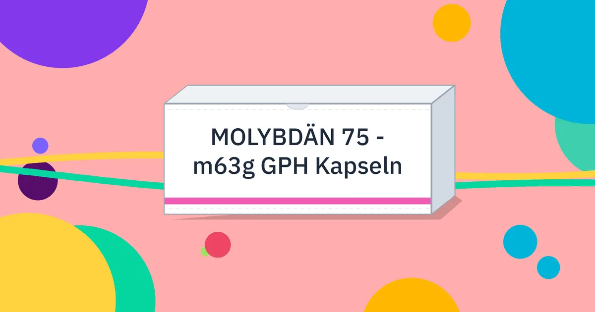 Symbolbild: Packung mit der Aufschrift MOLYBDÄN 75 -m63g GPH Kapseln (PZN 04591073) – Verfügbarkeit und Bezug in Apotheken in Frankfurt am Main