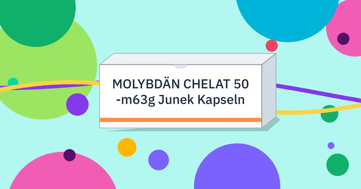 Symbolbild: Packung mit der Aufschrift MOLYBDÄN CHELAT 50 -m63g Junek Kapseln (PZN 10190800) – Verfügbarkeit und Bezug in Apotheken in Frankfurt am Main