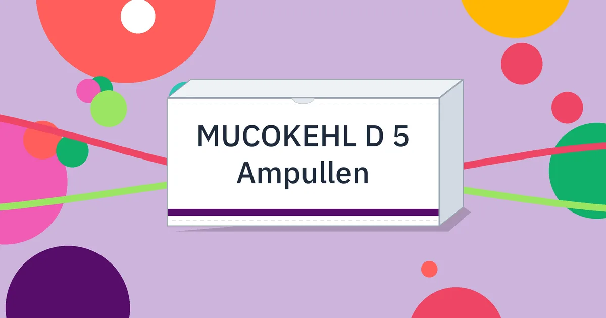Symbolbild: Packung mit der Aufschrift MUCOKEHL D 5 Ampullen (PZN 03206630) – Verfügbarkeit und Bezug in Apotheken in Frankfurt am Main