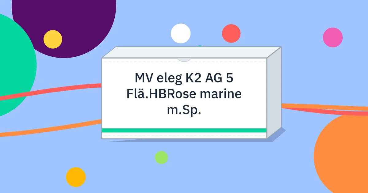 Symbolbild: Packung mit der Aufschrift MV eleg K2 AG 5 Flä.HBRose marine m.Sp. (PZN 15719056) – Verfügbarkeit und Bezug in Apotheken in Frankfurt am Main