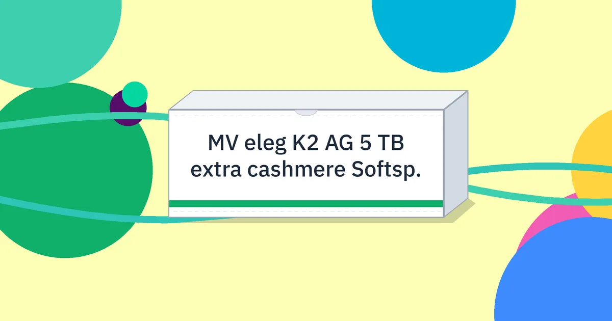 Symbolbild: Packung mit der Aufschrift MV eleg K2 AG 5 TB extra cashmere Softsp. (PZN 14678289) – Verfügbarkeit und Bezug in Apotheken in Frankfurt am Main