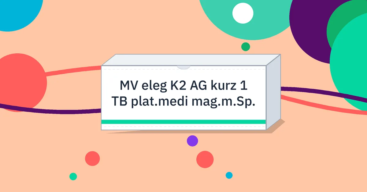 Symbolbild: Packung mit der Aufschrift MV eleg K2 AG kurz 1 TB plat.medi mag.m.Sp. (PZN 14634754) – Verfügbarkeit und Bezug in Apotheken in Frankfurt am Main