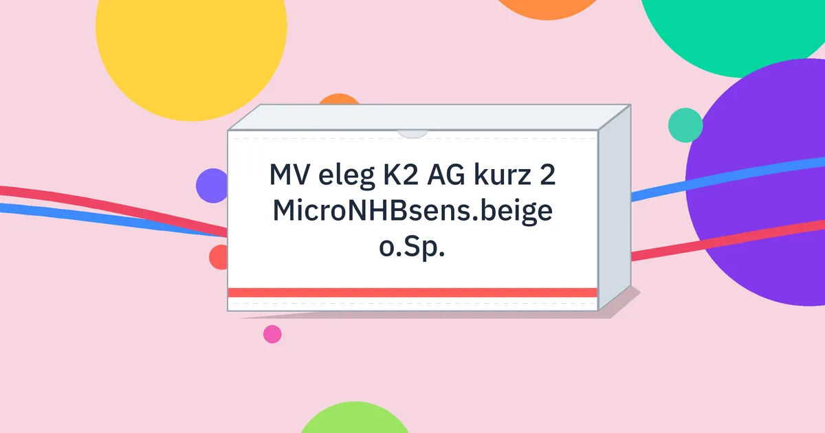Symbolbild: Packung mit der Aufschrift MV eleg K2 AG kurz 2 MicroNHBsens.beige o.Sp. (PZN 15710173) – Verfügbarkeit und Bezug in Apotheken in Frankfurt am Main