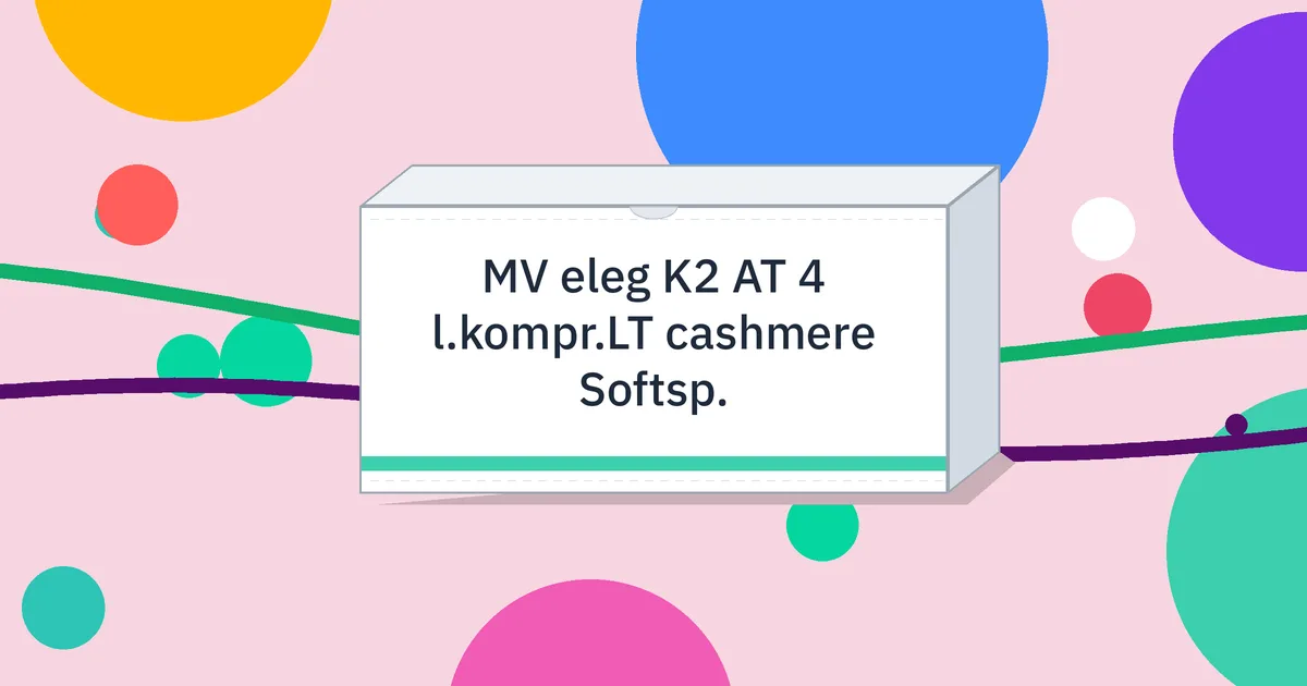 Symbolbild: Packung mit der Aufschrift MV eleg K2 AT 4 l.kompr.LT cashmere Softsp. (PZN 15285540) – Verfügbarkeit und Bezug in Apotheken in Frankfurt am Main