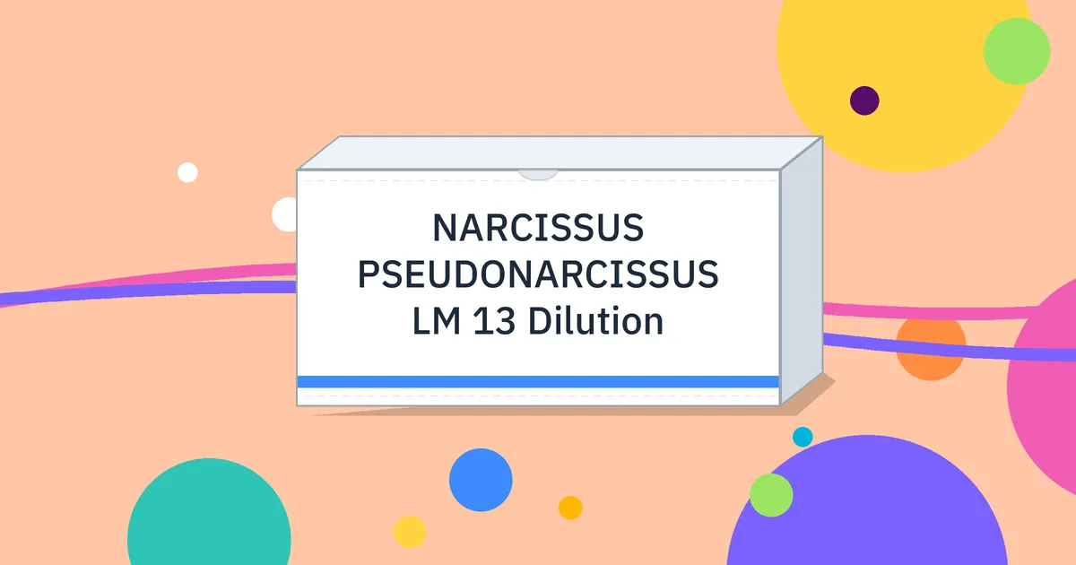Symbolbild: Packung mit der Aufschrift NARCISSUS PSEUDONARCISSUS LM 13 Dilution (PZN 13615878) – Verfügbarkeit und Bezug in Apotheken in Frankfurt am Main