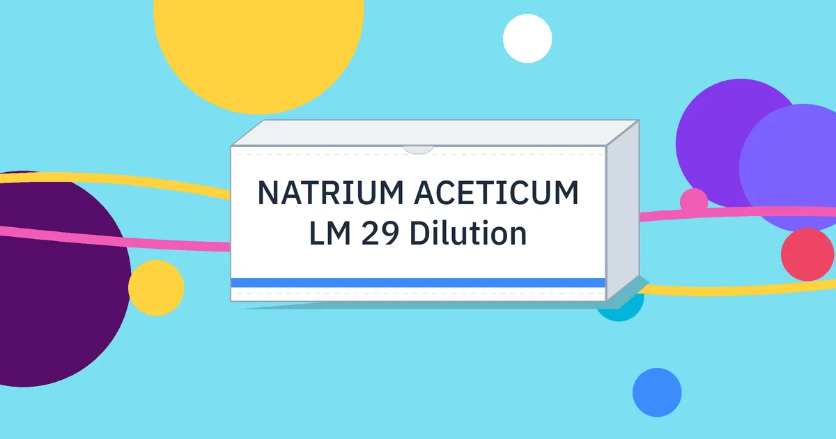 Symbolbild: Packung mit der Aufschrift NATRIUM ACETICUM LM 29 Dilution (PZN 12959133) – Verfügbarkeit und Bezug in Apotheken in Frankfurt am Main