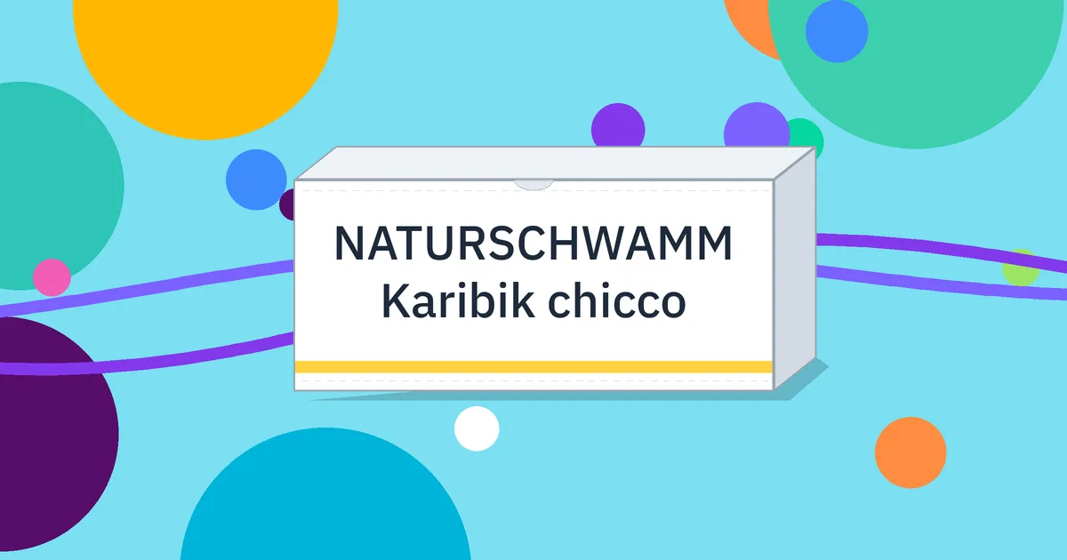 Symbolbild: Packung mit der Aufschrift NATURSCHWAMM Karibik chicco (PZN 19374447) – Verfügbarkeit und Bezug in Apotheken in Frankfurt am Main