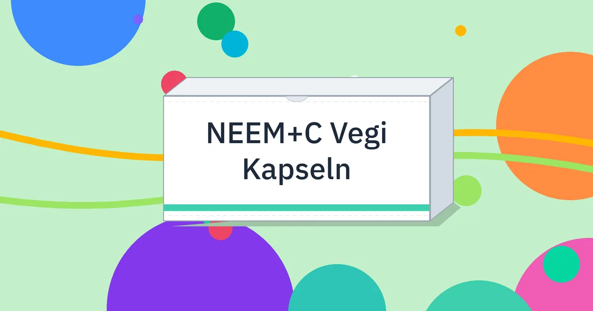 Symbolbild: Packung mit der Aufschrift NEEM+C Vegi Kapseln (PZN 02011367) – Verfügbarkeit und Bezug in Apotheken in Frankfurt am Main